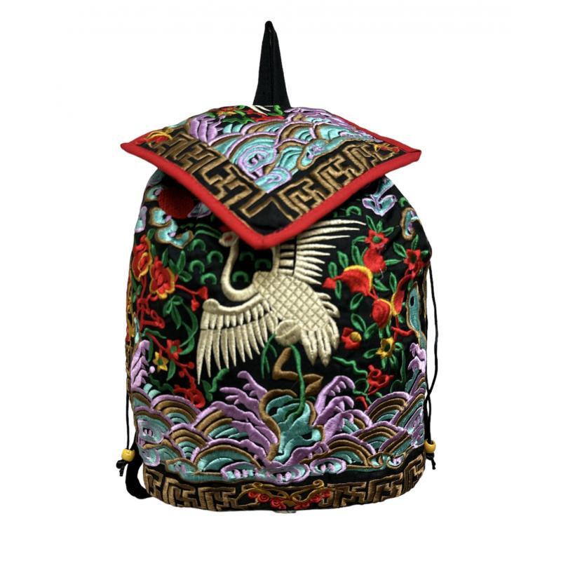 Vintage Tribe Embroidered Backpack | Seedless Green