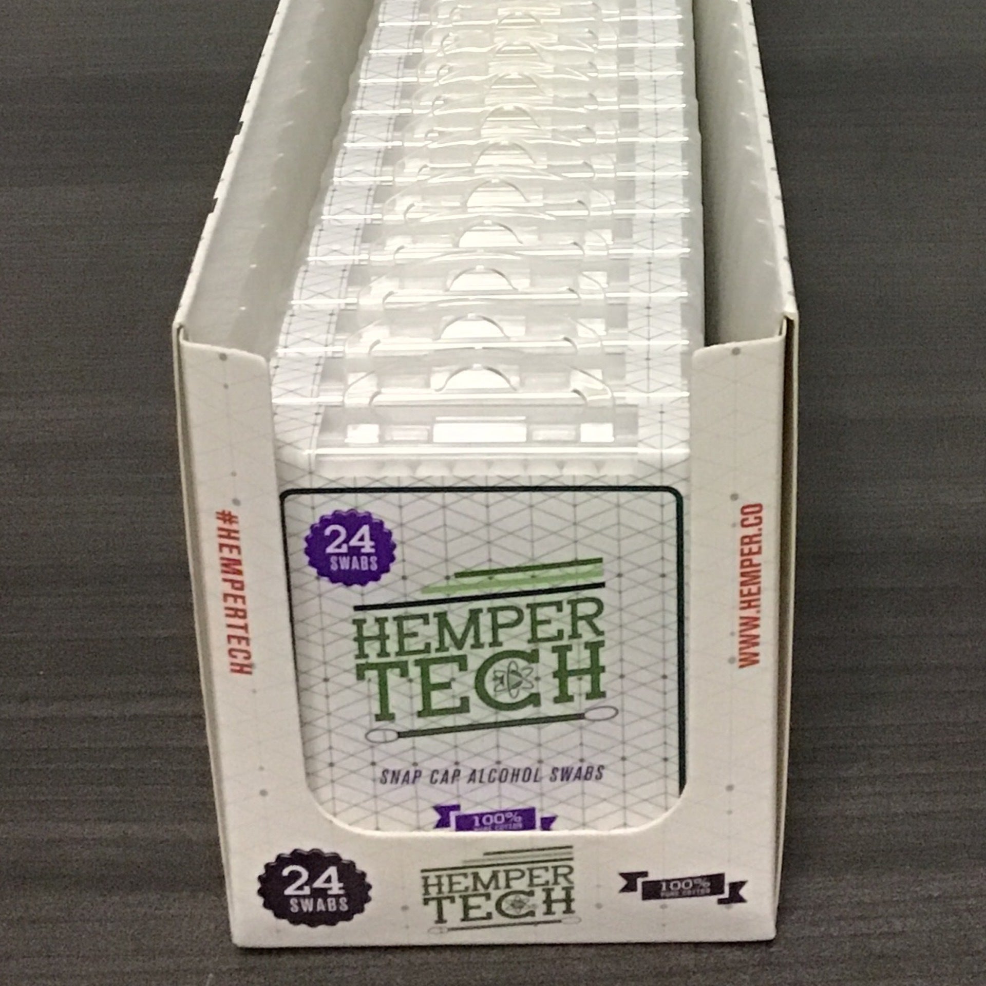 Hemper Tech | Snap Cap Alcohol Swabs | 24ct | Seedless Green